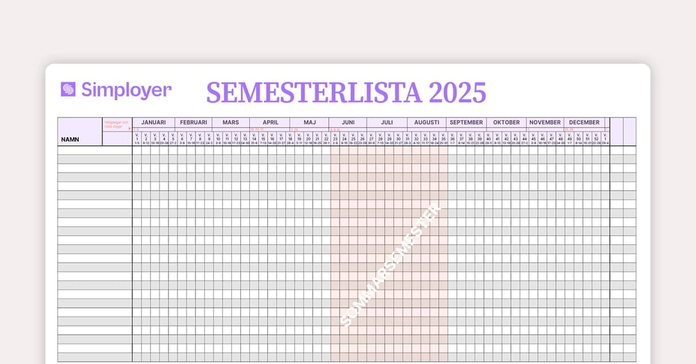 Semesterlista 2025